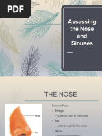 Sinus and Nose Assessment Guide | PDF | Human Nose | Senses