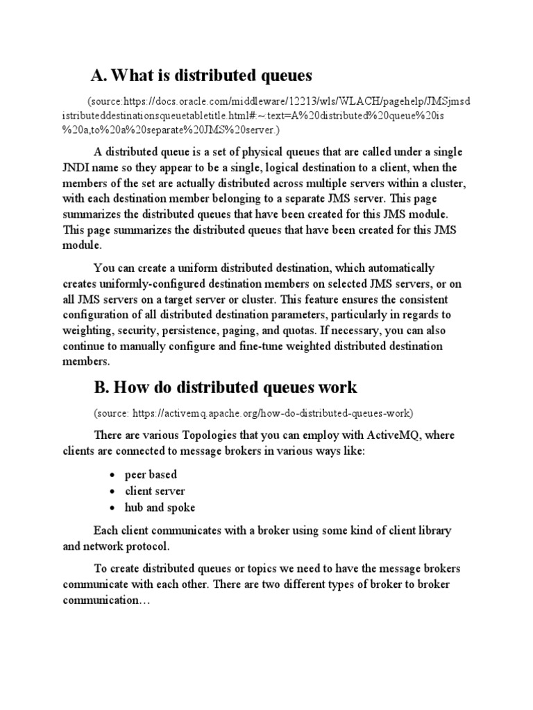 Distributed Queues Explained | PDF | Data Transmission | Distributed ...