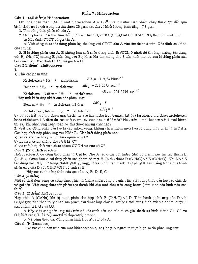 Phan 7 Hidrocacbon. | PDF