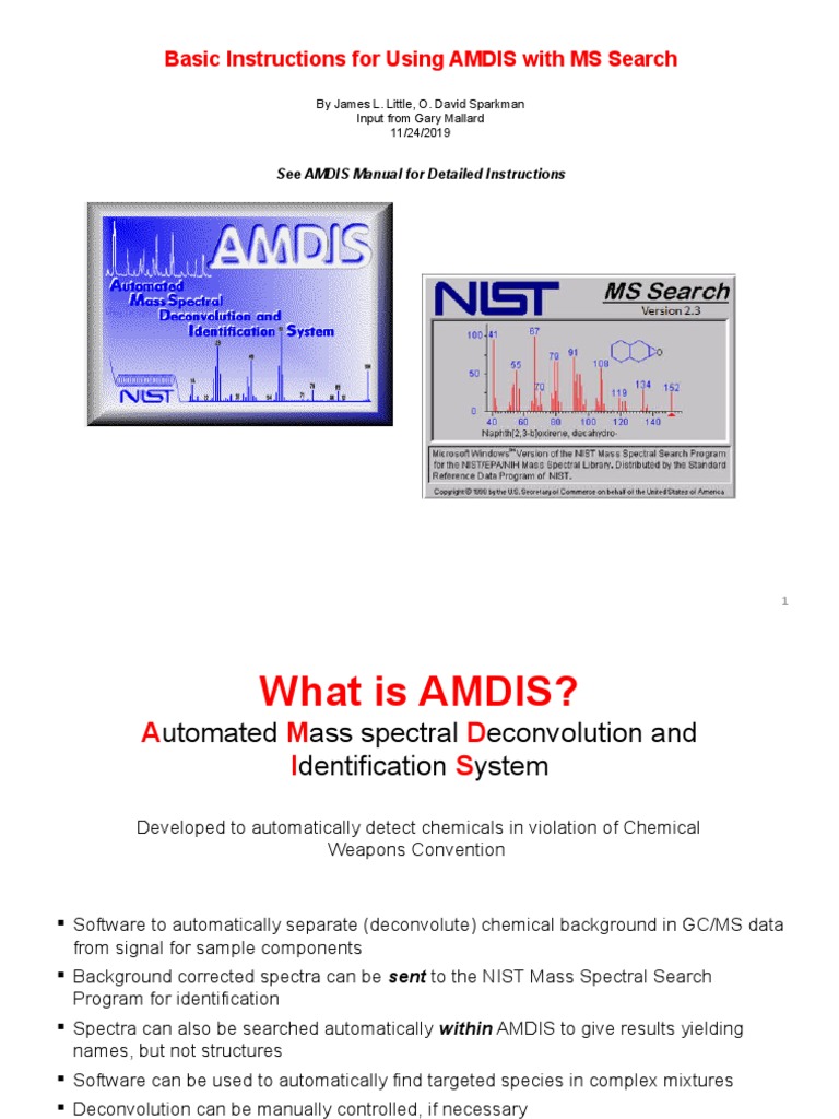 Basic Instructions For Using AMDIS With MS Search | PDF | Gas ...