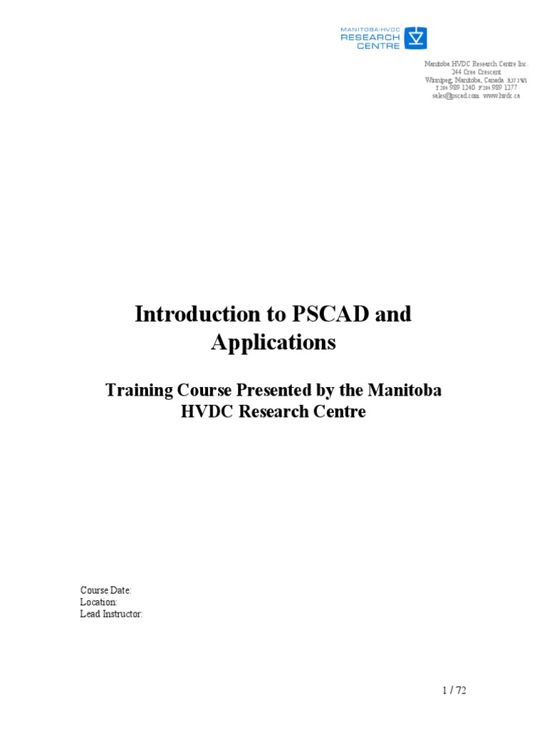 PSCAD Training: Tutorials & Applications | PDF | Electric Motor | Capacitor