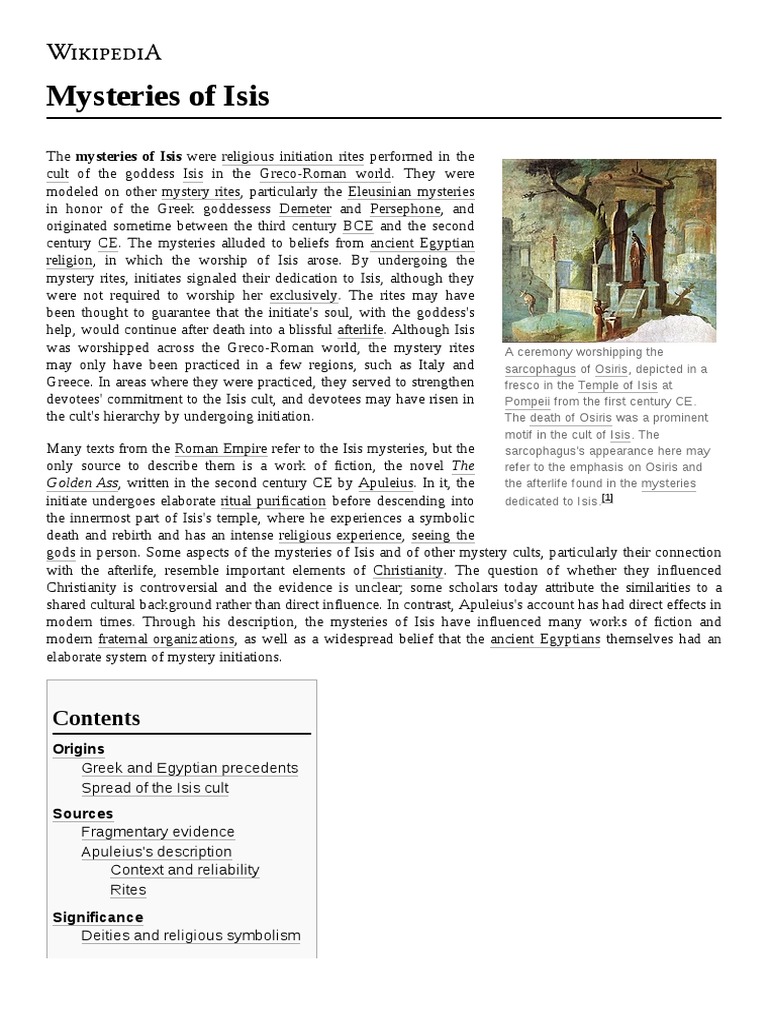 Mysteries of Isis: Golden Ass, Written in The Second Century CE by ...