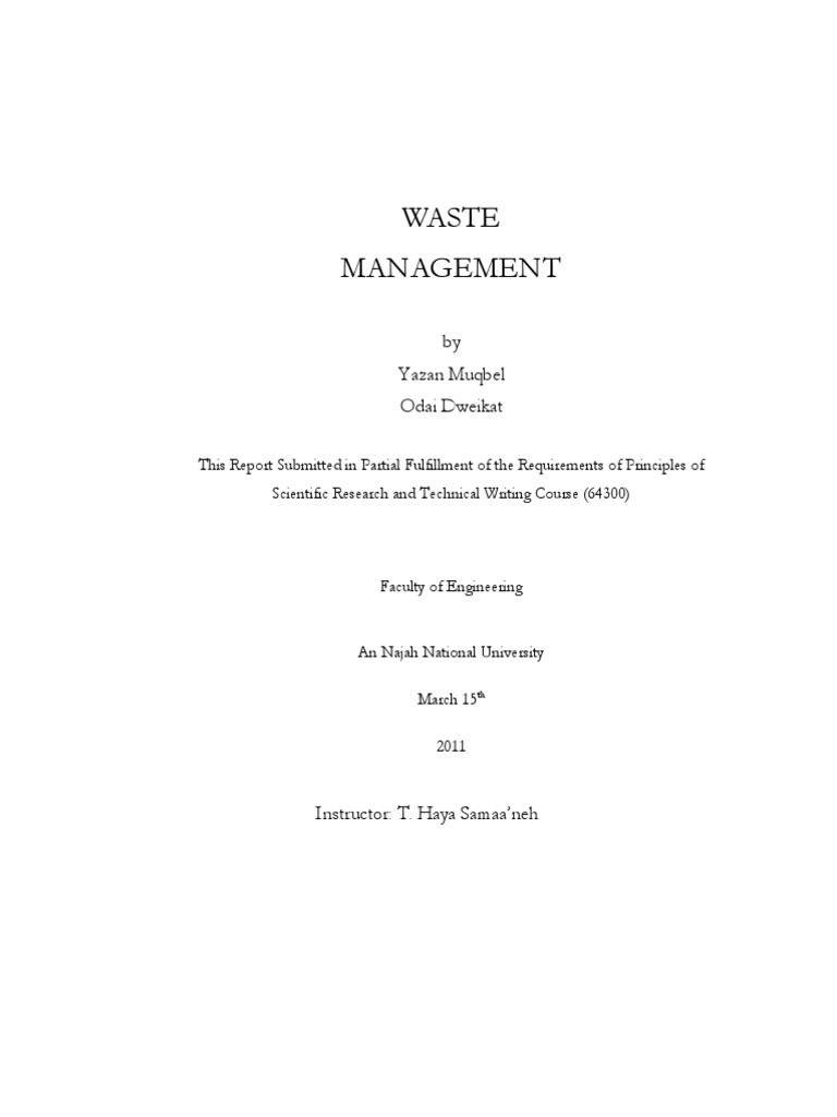 Household Waste Management Strategies | PDF | Waste Management ...