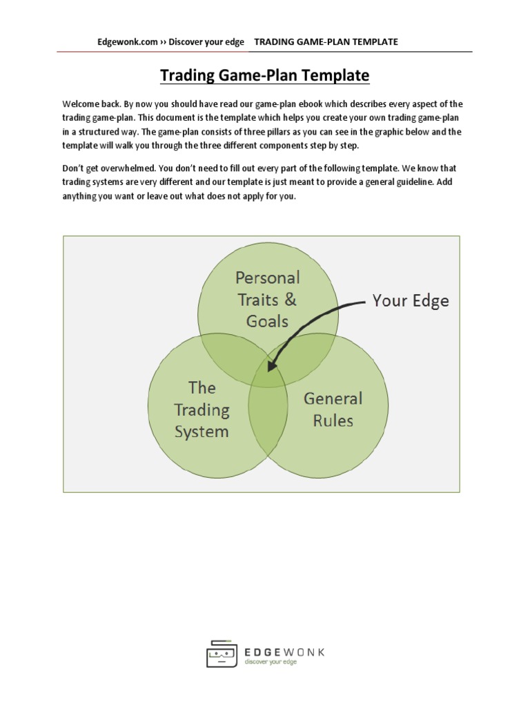 Trading Game-Plan Template | PDF | Algorithmic Trading | Economies