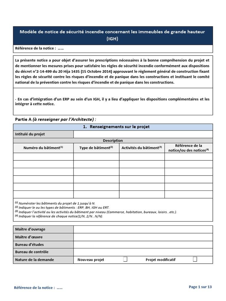 Notice de S Curit IGH | PDF | Sécurité | Lutte contre l'incendie