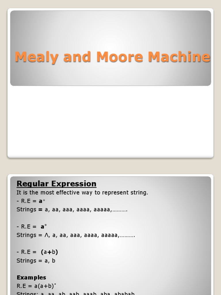Moore Mealy Machine Lecture-1 | PDF | Models Of Computation | Theory Of Computation