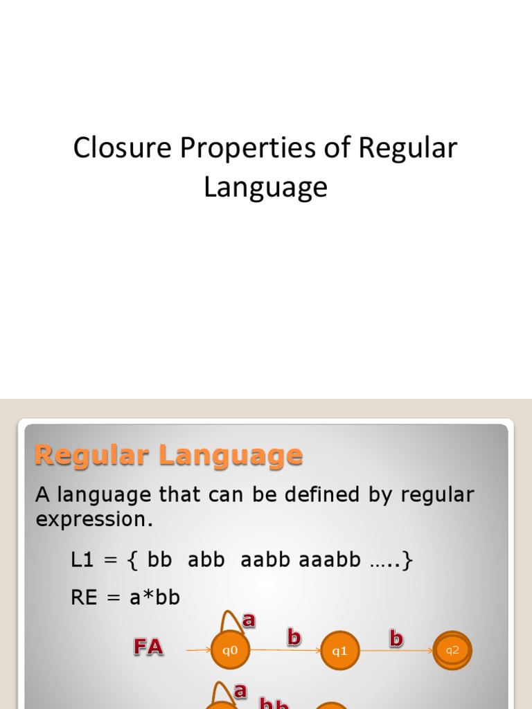 Closure Properties of Regular Language Lecture-2 | PDF | Syntax (Logic) | Metalogic