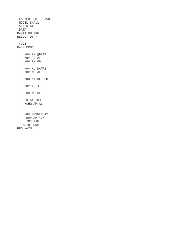 Packed Bcd To Ascii Pdf 