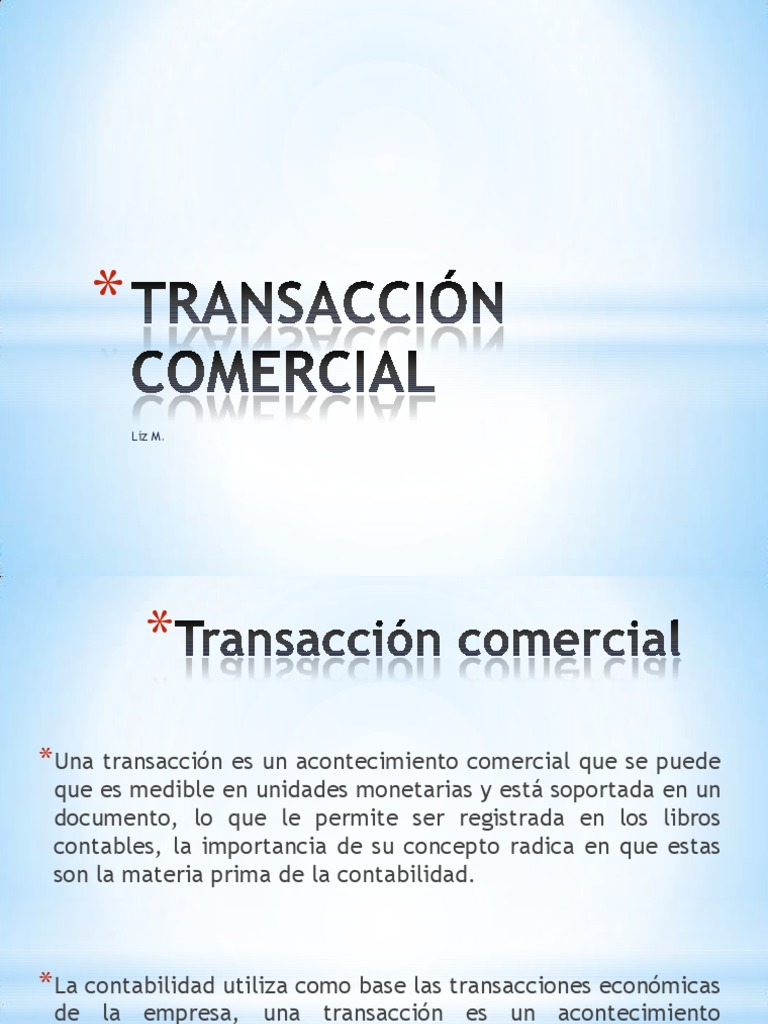 Transacción Comercial | PDF | Empresas | Contabilidad