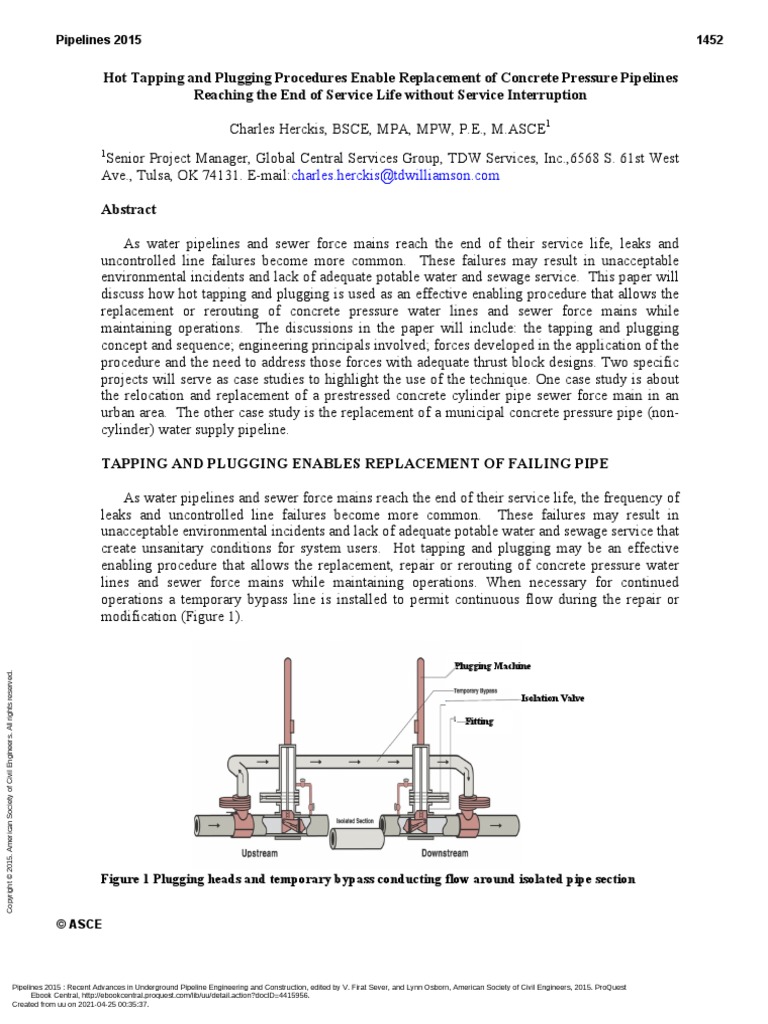 Pipelines 2015 Recent Advances in Underground Pipe... - (Operations Maintenance Risk and Safety ...