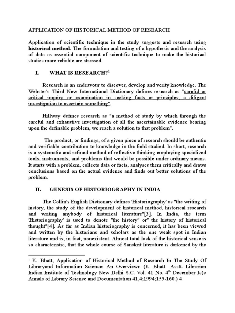 Historical Method in Research | PDF | Hypothesis | Biography