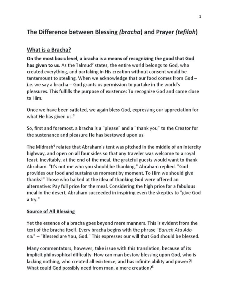 Bracha and Tefila Blessings and Prayer | PDF | Jewish Prayer | Mitzvah