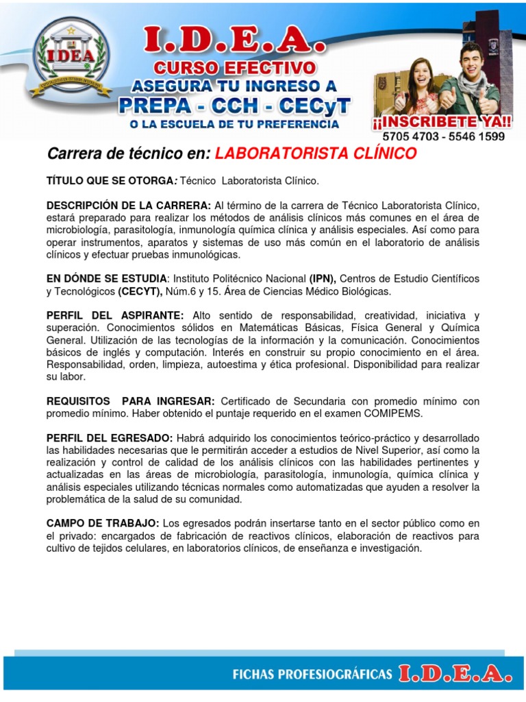 T Laboratorista Clinico Cecyt | PDF | Laboratorios | Laboratorio médico