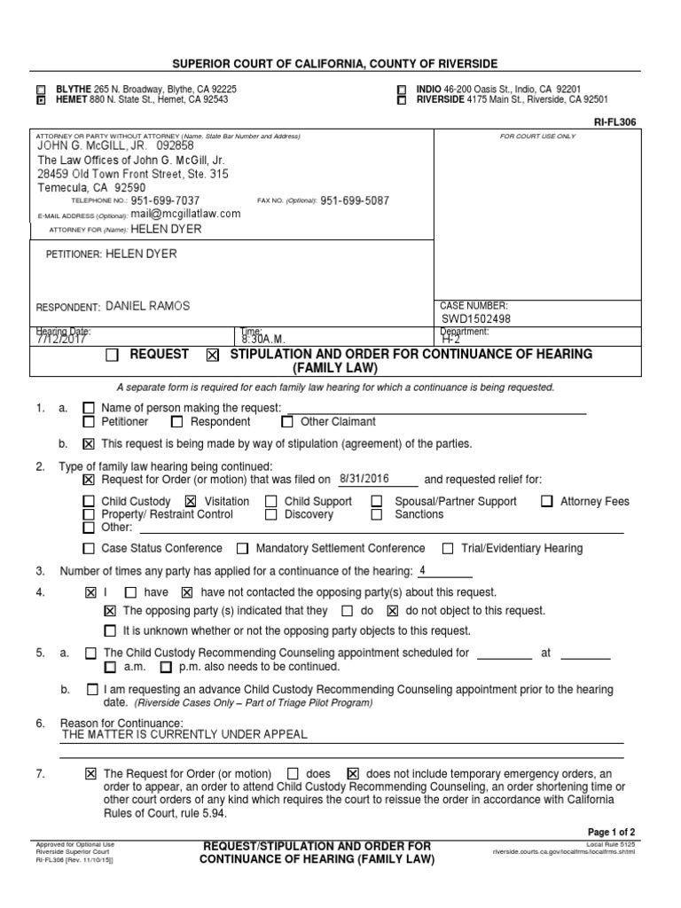 Stip To Continue 7-1217 | PDF | Continuance | Courts