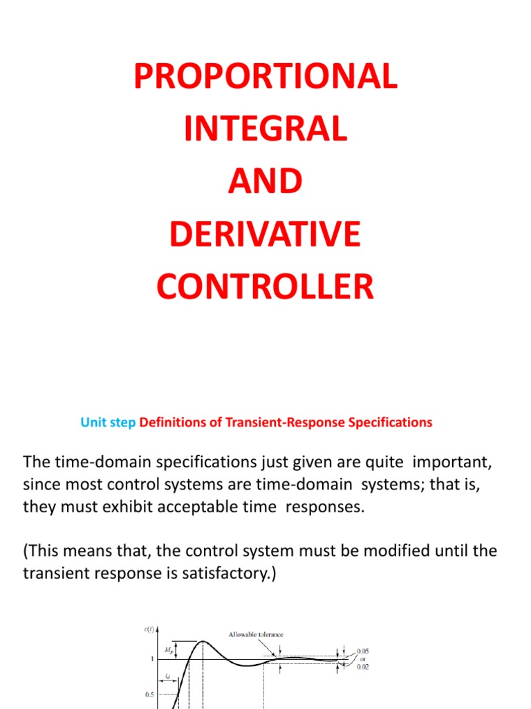 Proportional Integral AND Derivative Controller | PDF | Control Theory ...