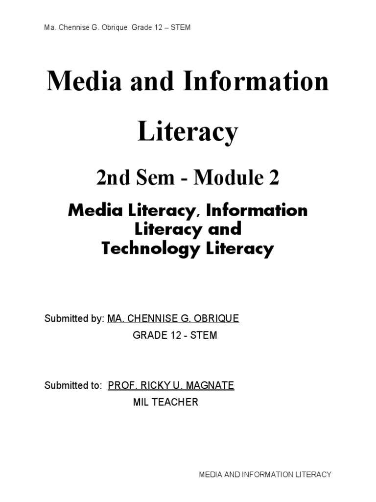 Media and Information Literacy: 2nd Sem - Module 2 | PDF