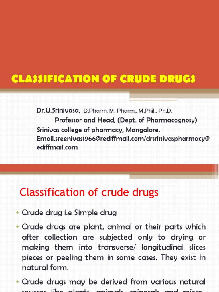 Classification of Crude Drugs in Pharmacognosy | PDF | Oil | Taxonomy ...