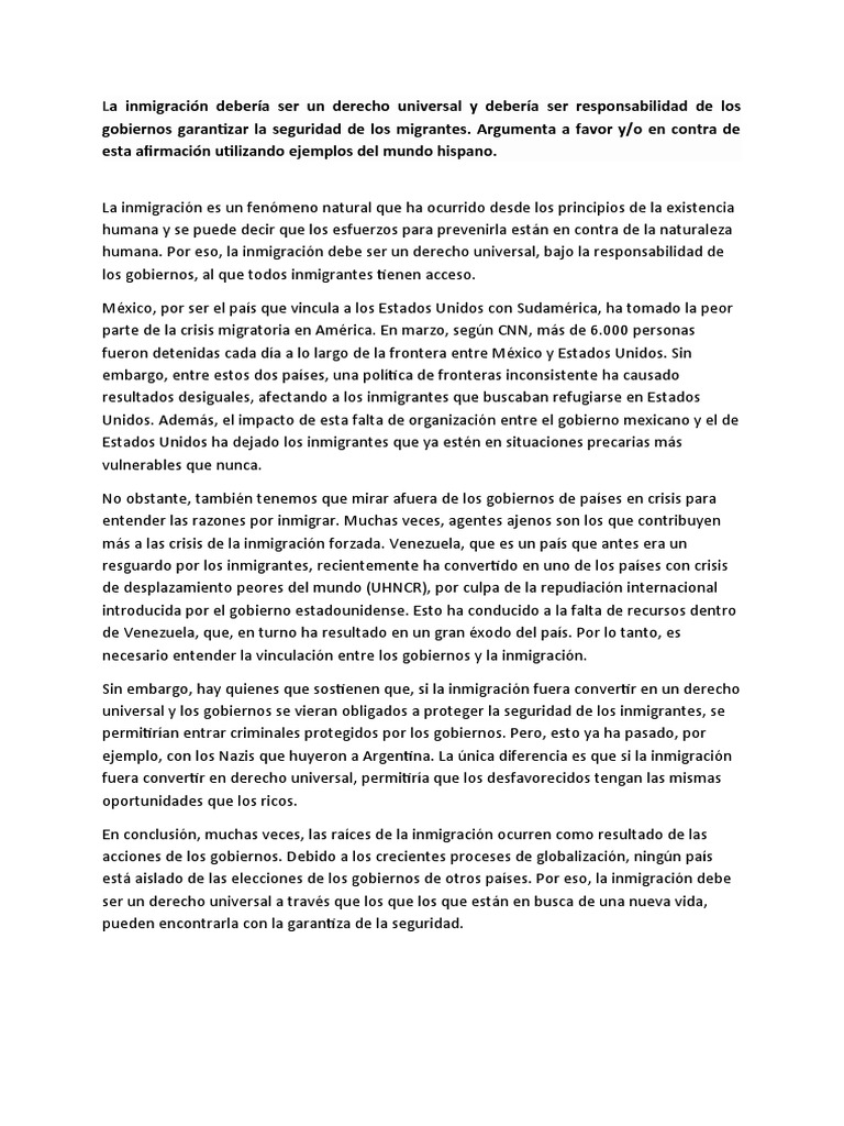 Spanish Translation - Inmigracion | PDF | Inmigración | America latina