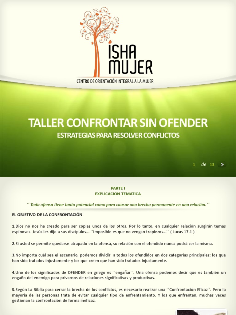 Taller Confrontar Sin Ofender | PDF | Perdón | Las emociones