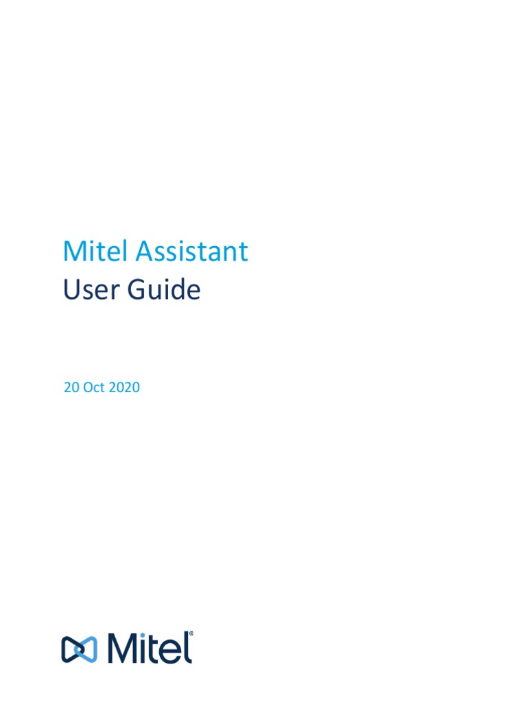 Mitel Assistant: User Guide | PDF | Web Application | Application Software
