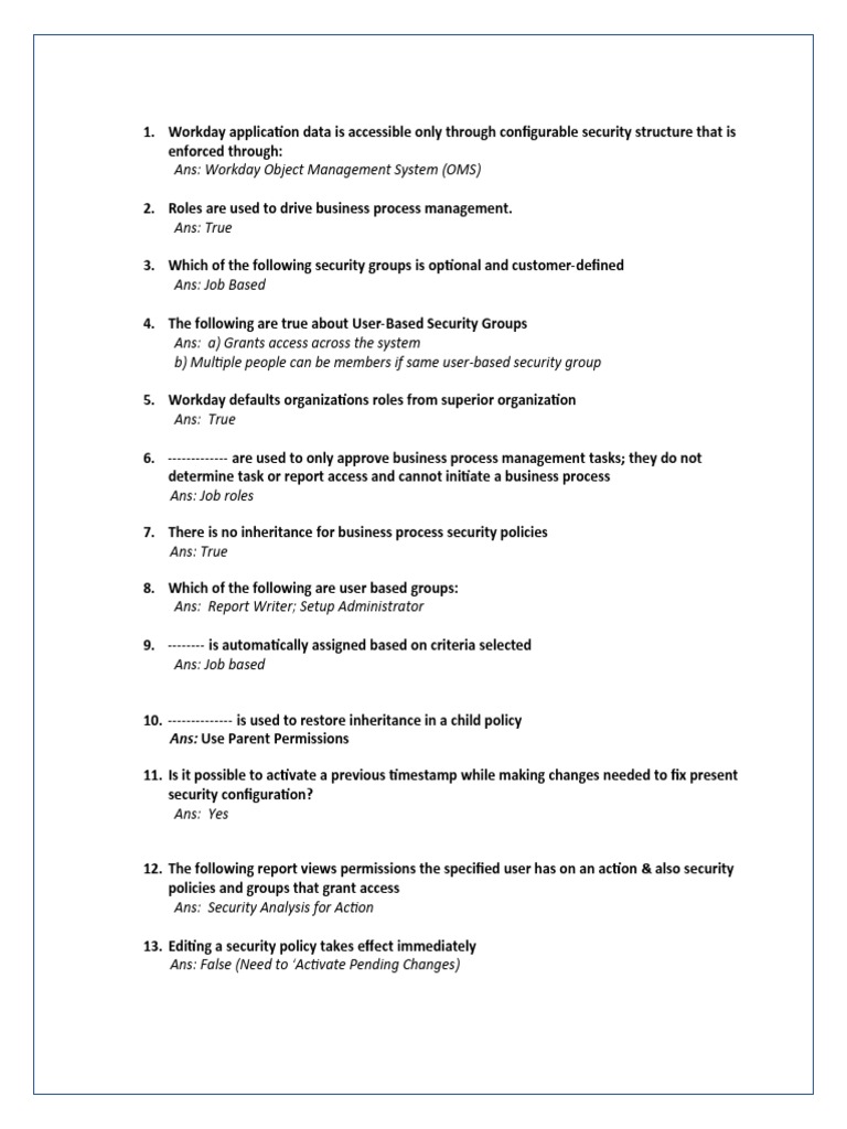 Interview and Workday Questions1 | PDF | Business Process ...