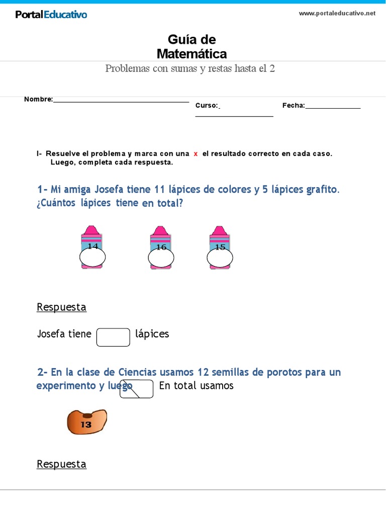 Sumas y Restas Hasta El 20 | PDF