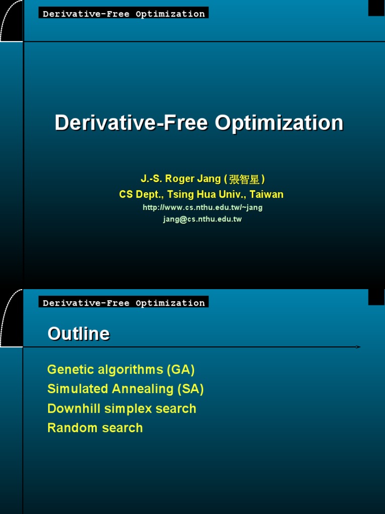 Derivative-Free Optimization | Download Free PDF | Genetic Algorithm ...