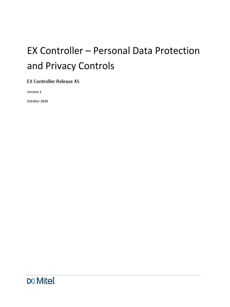 EX Controller - Personal Data Protection and Privacy Controls | PDF ...
