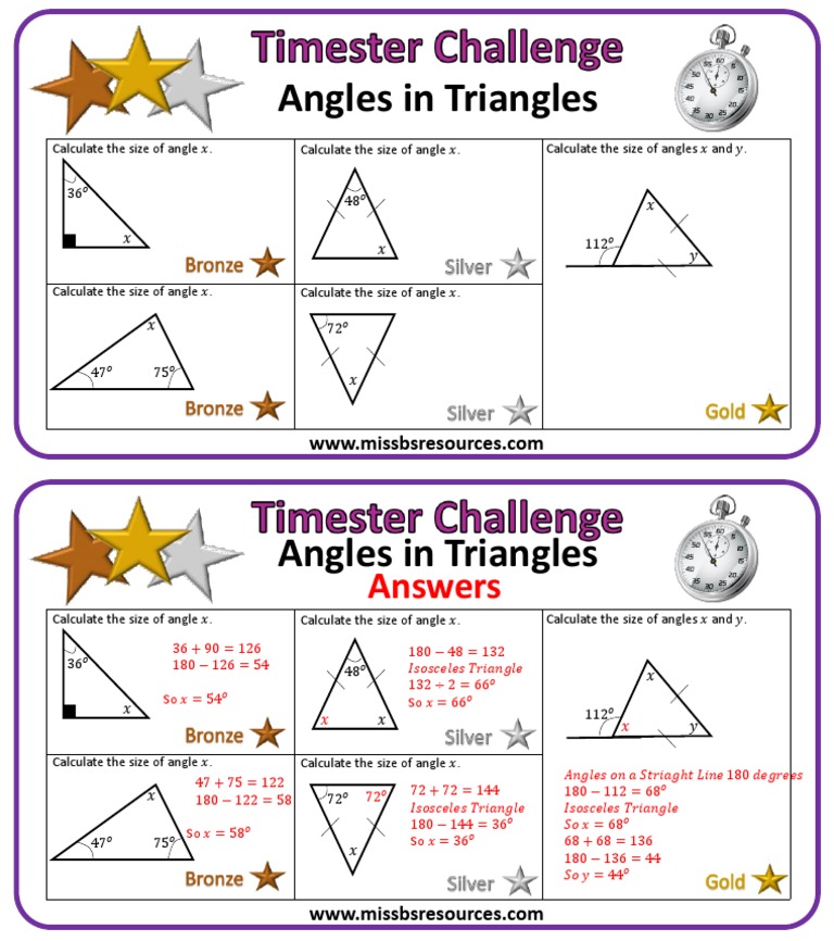 Angles in Triangles - Timestar Challenge# | Download Free PDF ...