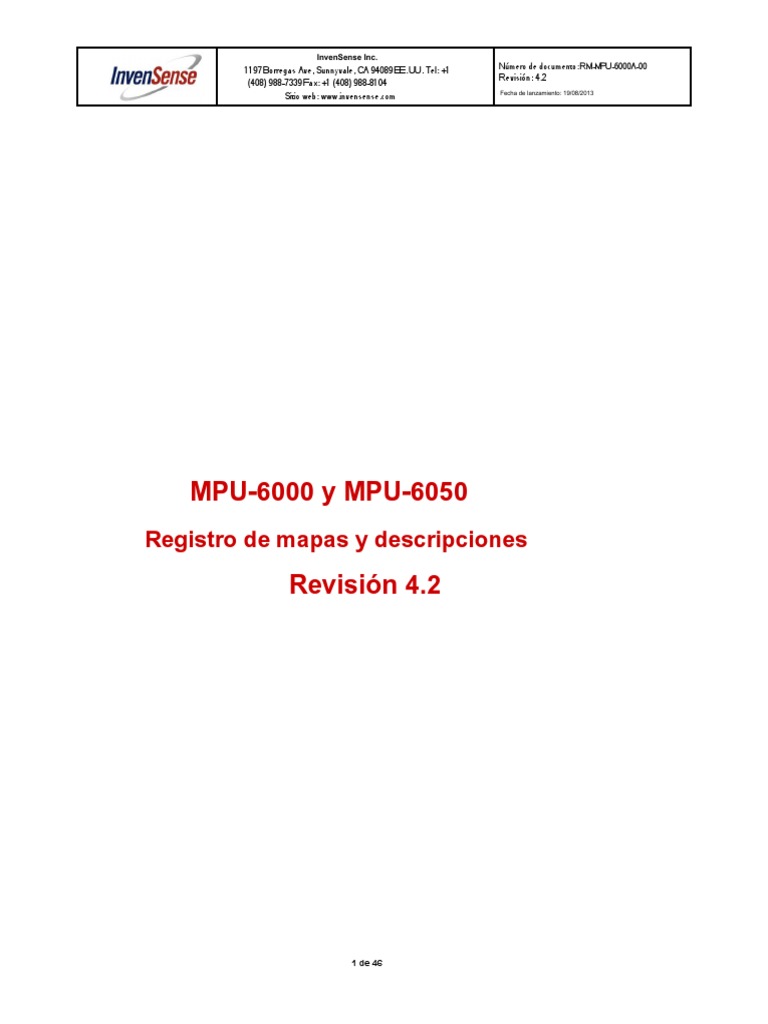 MPU 6000 Register Map1.en - Es | PDF | Unidad Central de procesamiento ...