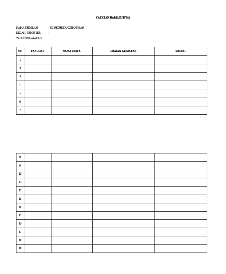 Catatan Harian Siswa | PDF