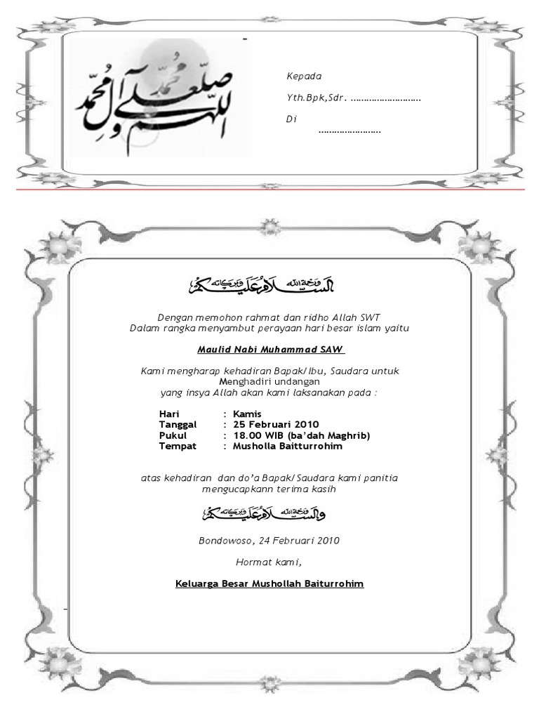 Undangan Maulid Nabi 2 | PDF
