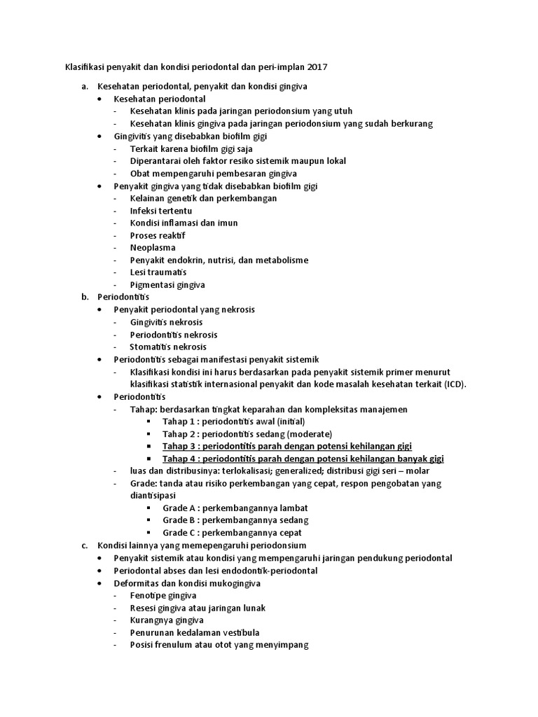 Klasifikasi Perio 2017 | PDF