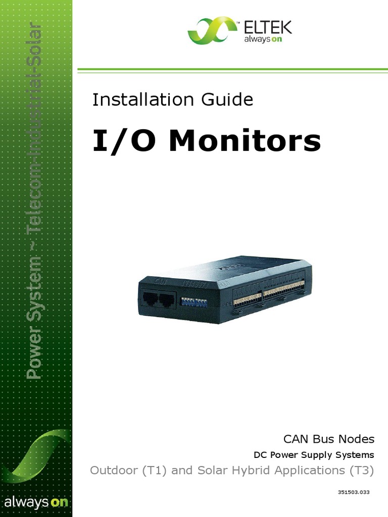 I/O Monitor Installation Guide for CAN Bus | PDF | Relay | Input/Output