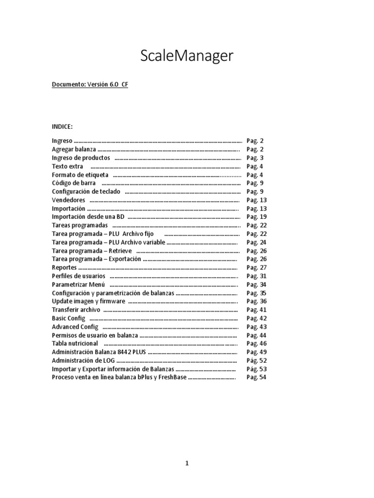 ScaleManager V6.0 | PDF | SQL | Archivo de computadora