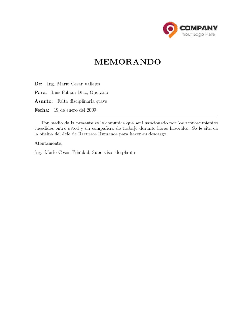Memorando Ejemplo | PDF