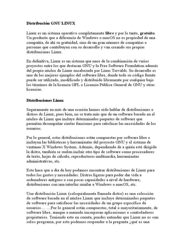 Distribucion GNU LINUX | PDF | Distribución de Linux | Fedora (sistema operativo)