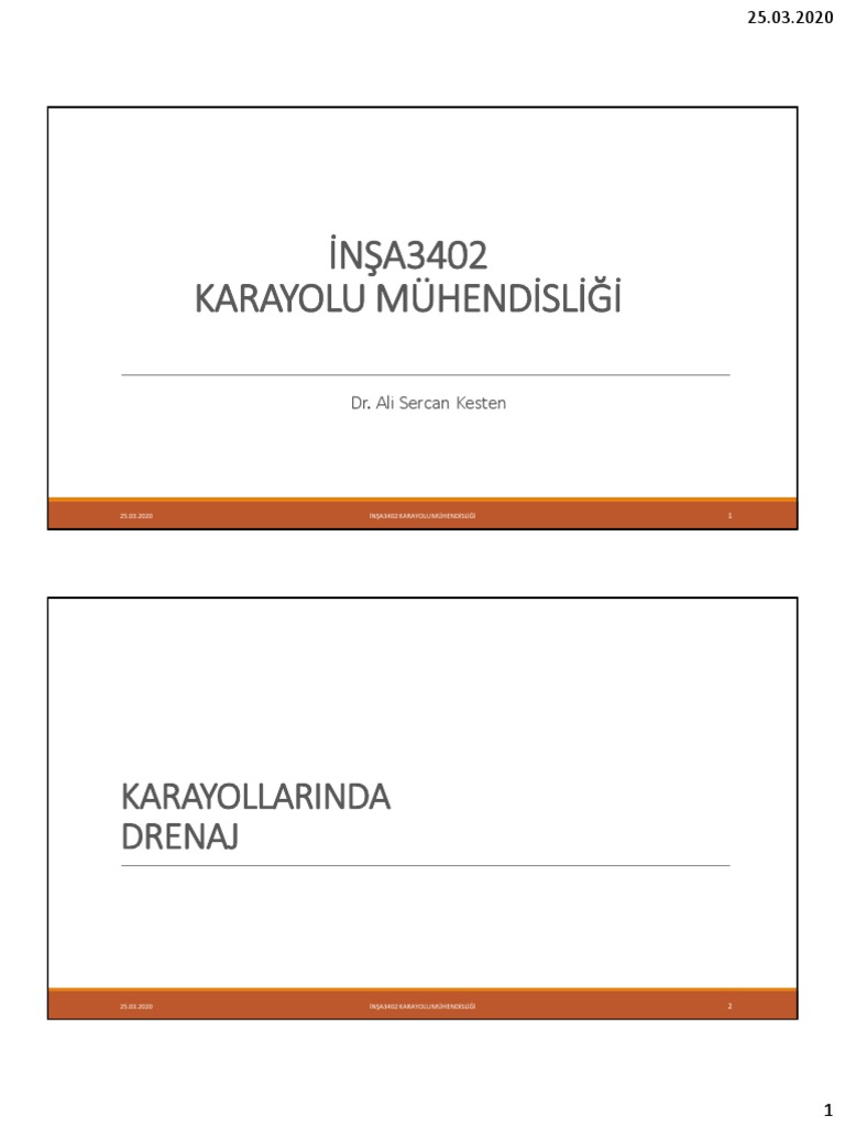Karayolu Drenaj | PDF