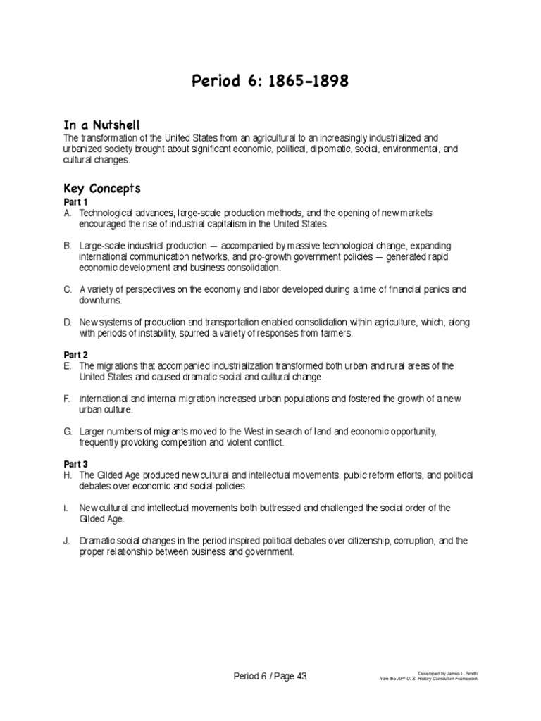 Period 6 Study Guide | PDF | People's Party (United States) | Immigration