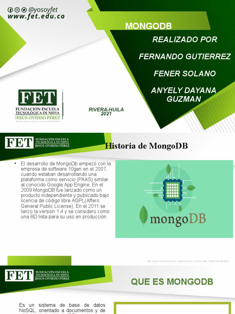 Exposicion Mongo | PDF | Mongo Db | Bases de datos