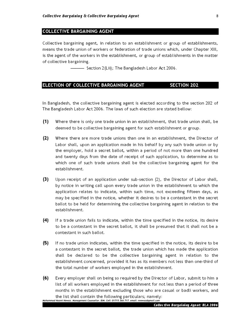 Collective Bargaining Agent | PDF | Collective Bargaining | Trade Union