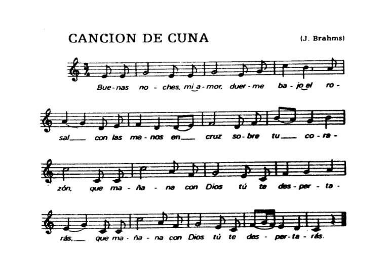 Cancion de Cuna Brahms | PDF