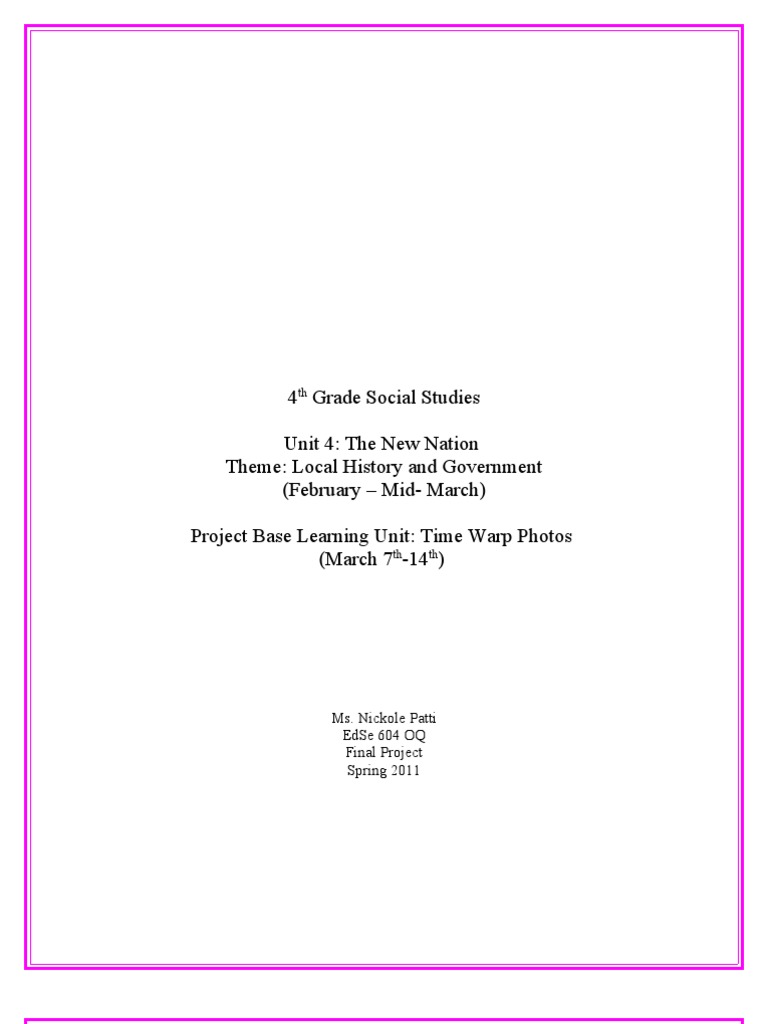 4th Grade Social Studies Unit Plan | PDF | Politics