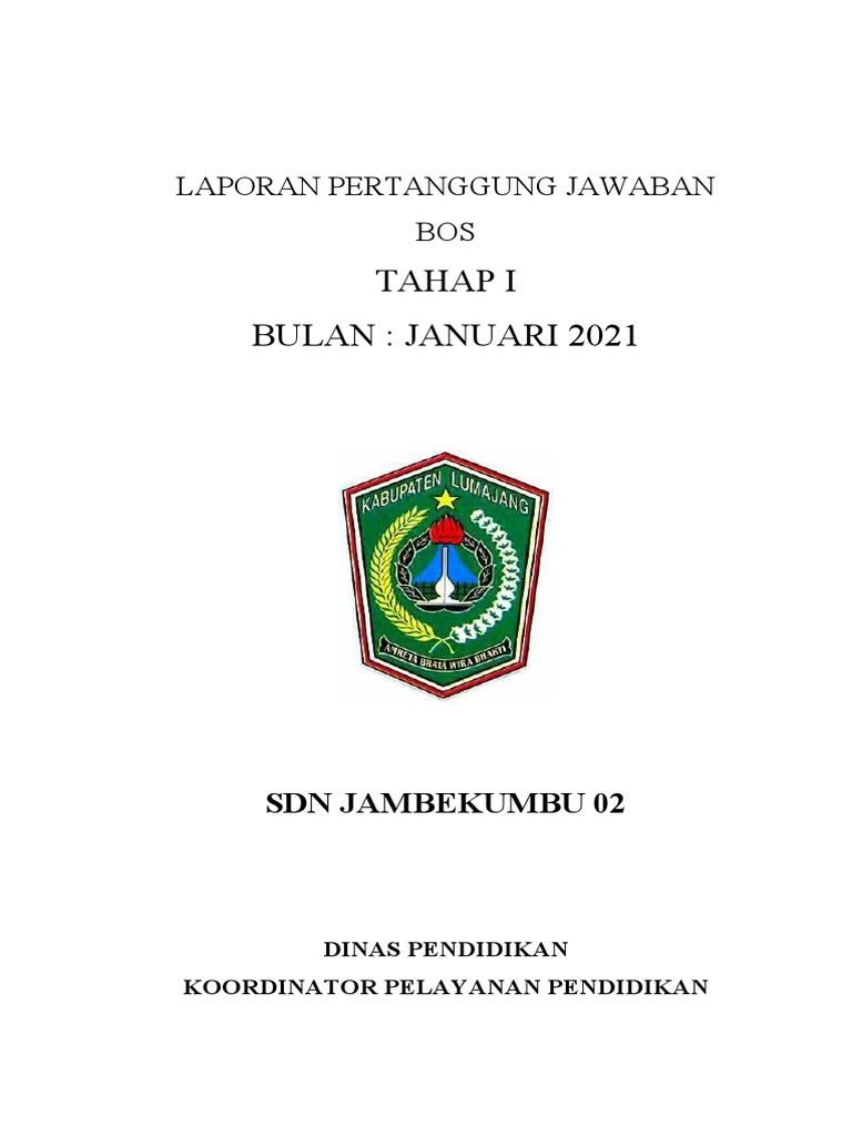 Cover SPJ BOS Per Bulan | PDF | Pengelolaan Keuangan & Uang