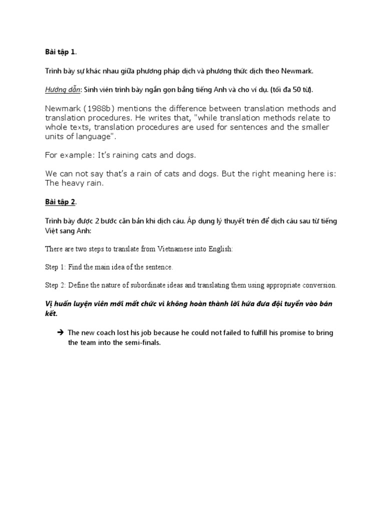 LUYENDICH1 Ex1&2 TranNgocThuyDung | PDF