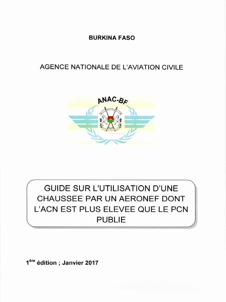 Guide Sur Lutilisation D'une Chaussée Par Un Aéronef Dont l'ACN Est ...