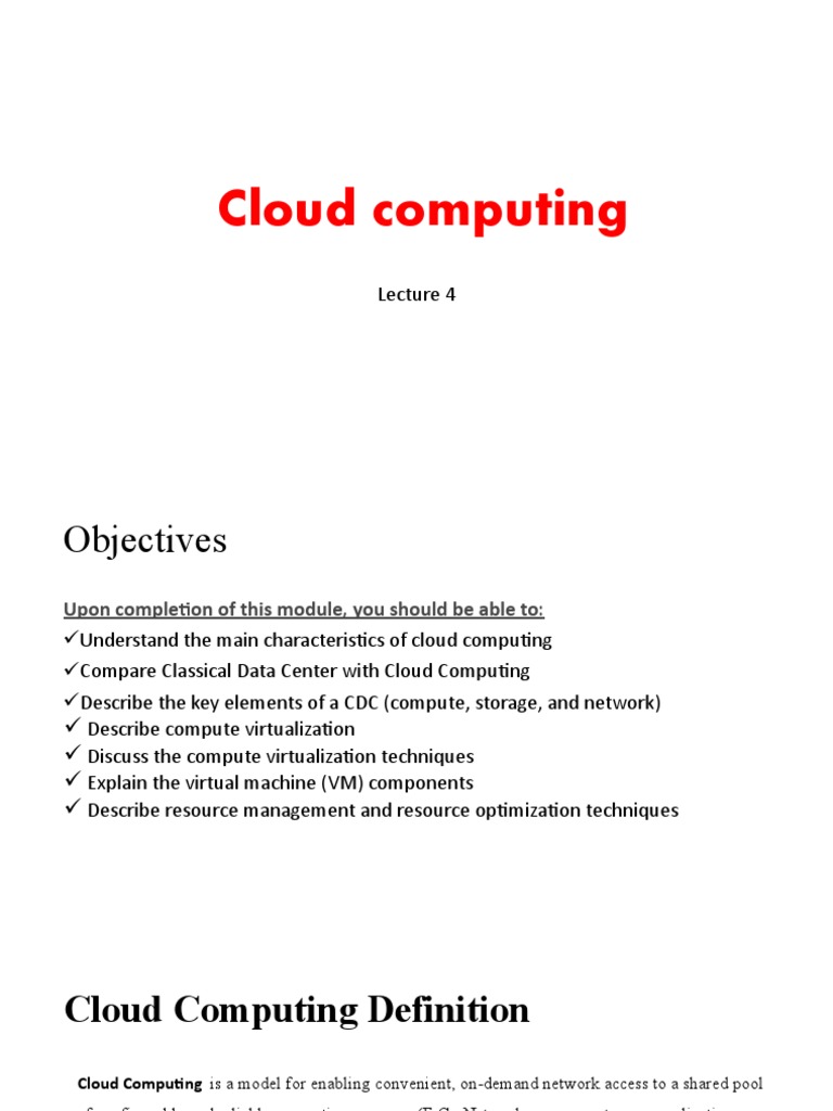 Week 2 Cloud Computing Lecture 4 Pdf Virtualization Cloud Computing