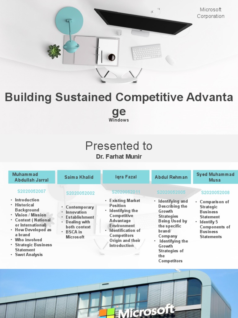 Microsoft's sustained competitive advantage through Windows | PDF ...