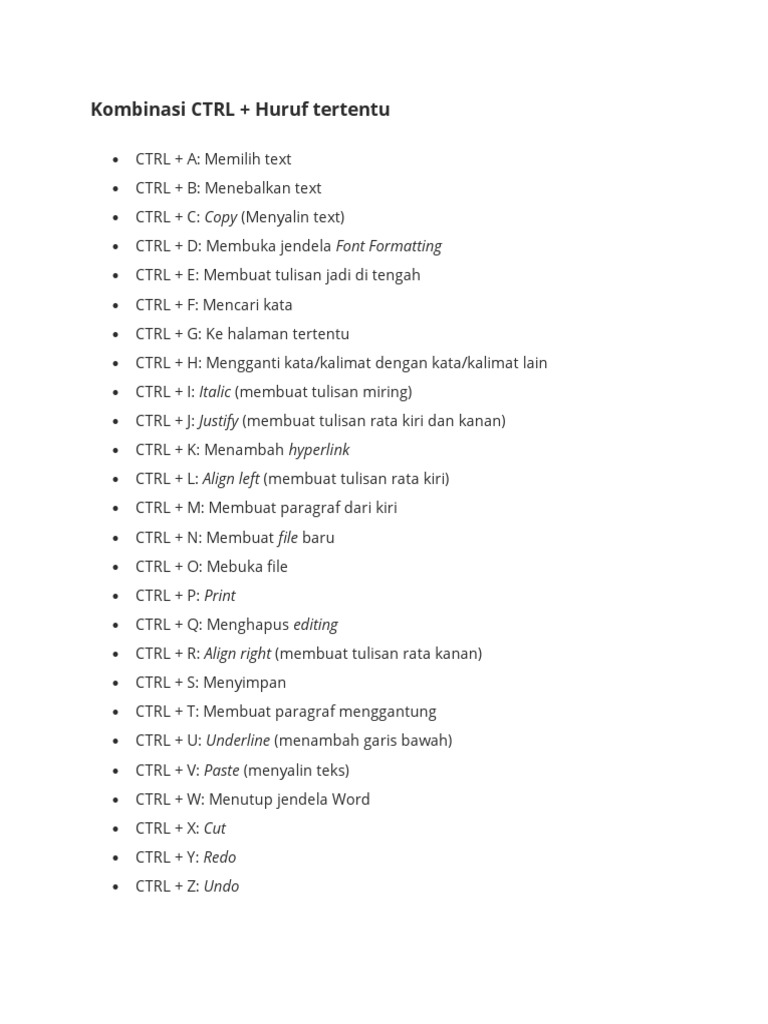 Kombinasi CTRL | PDF