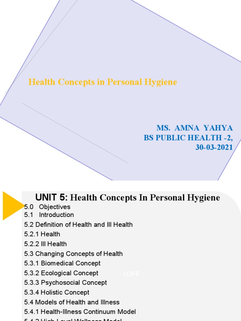 Evolving Health Concepts and Hygiene | PDF | Self | Psychosocial